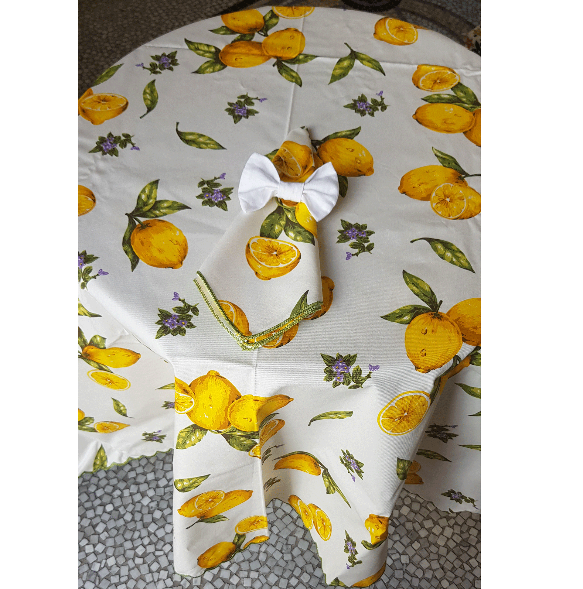 Amalfi Coast with Lemon pattern Tablecloth - La Bottega delle Arti